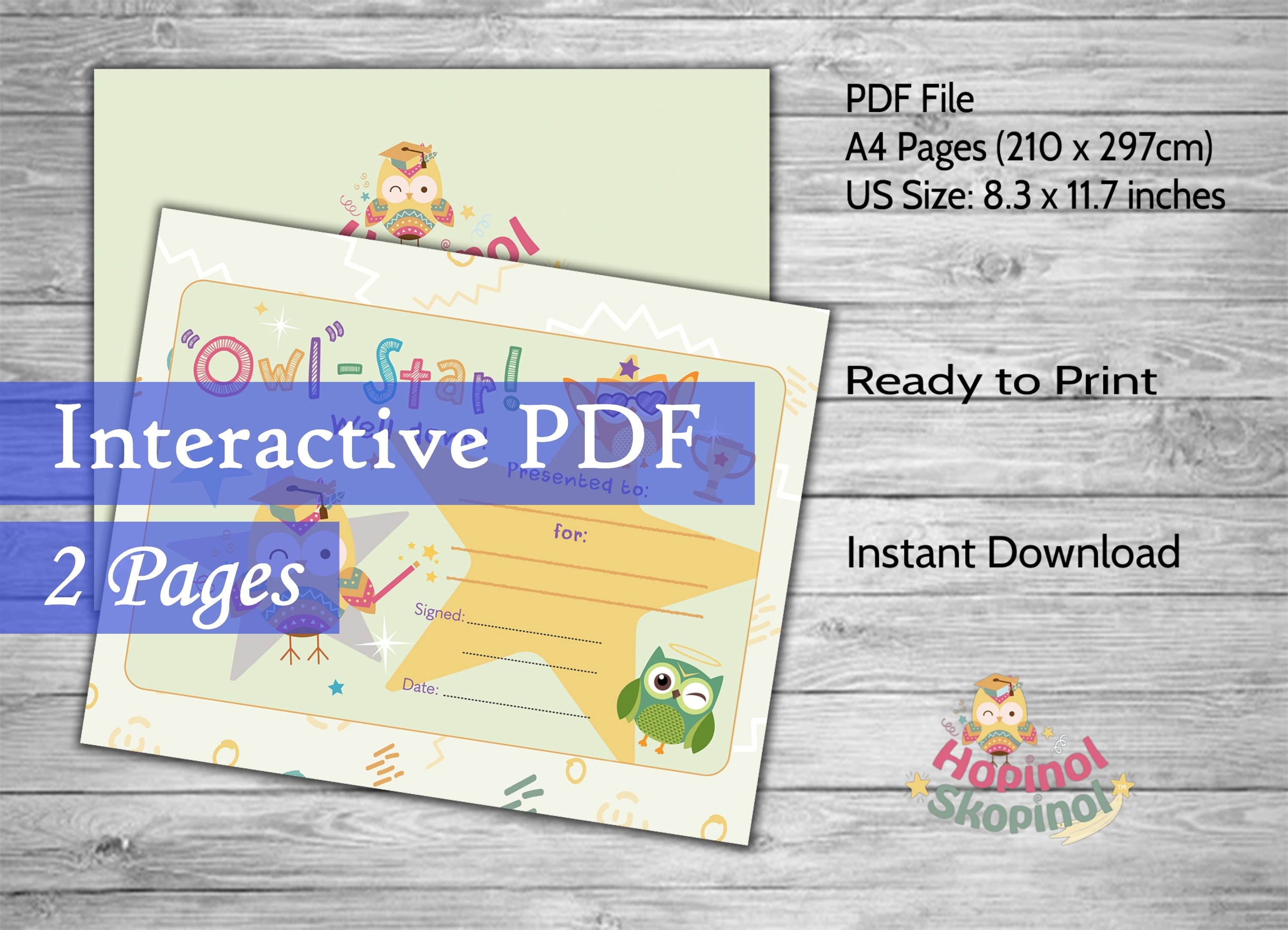 Printable Certificate Owl Star Certificate for Kids, Kids Certificate ...