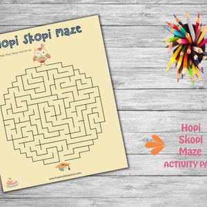 Activity Page Printable Hopi Skopi Maze. Kids Activity Page - Etsy