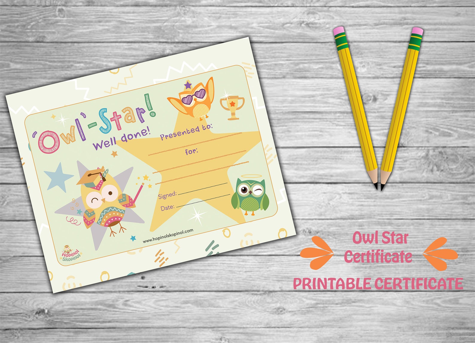 Printable Certificate Owl Star Certificate for kids Kids | Etsy