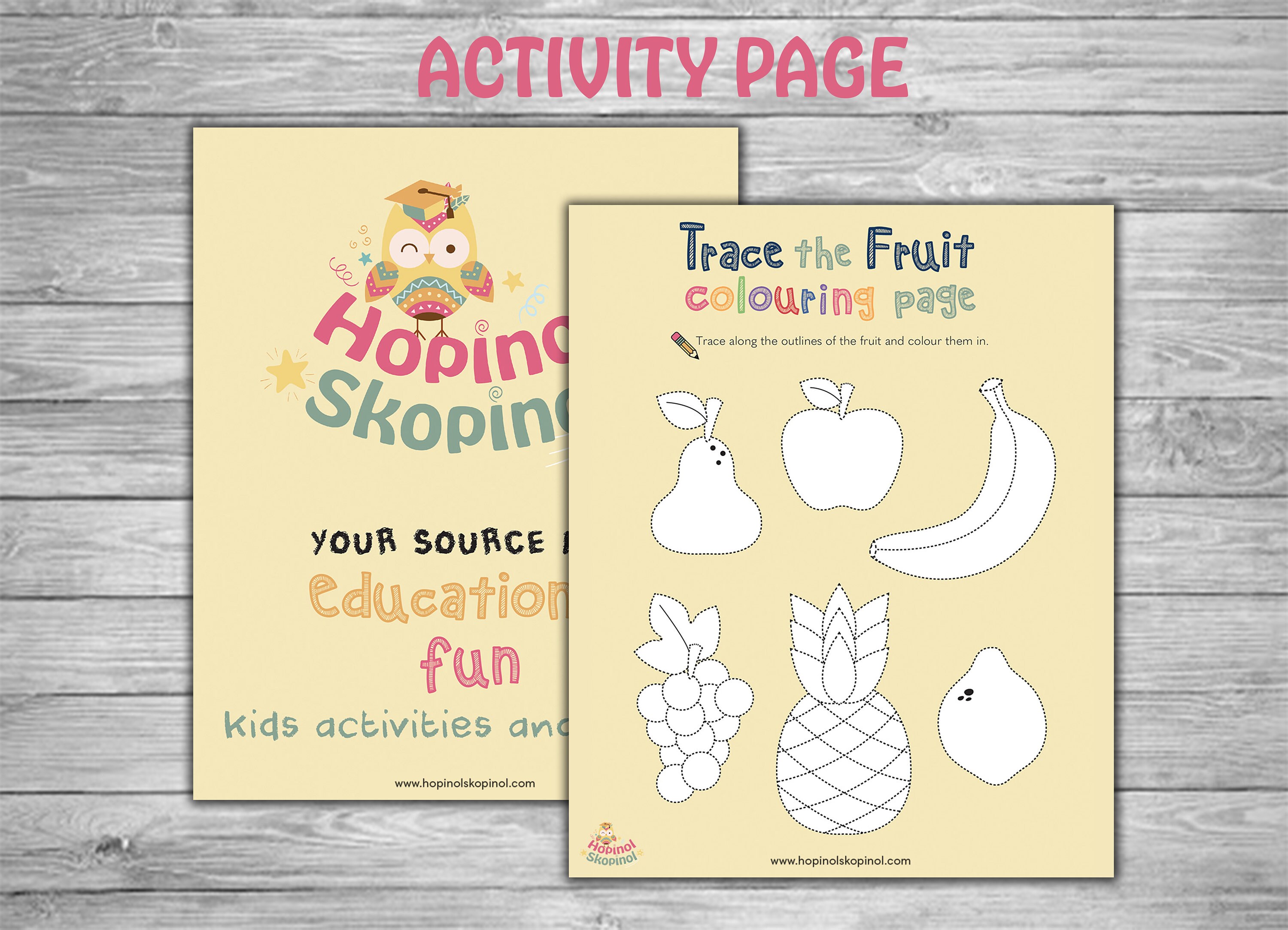 Activity Page Printable Trace the Fruit Colouring. Kids - Etsy