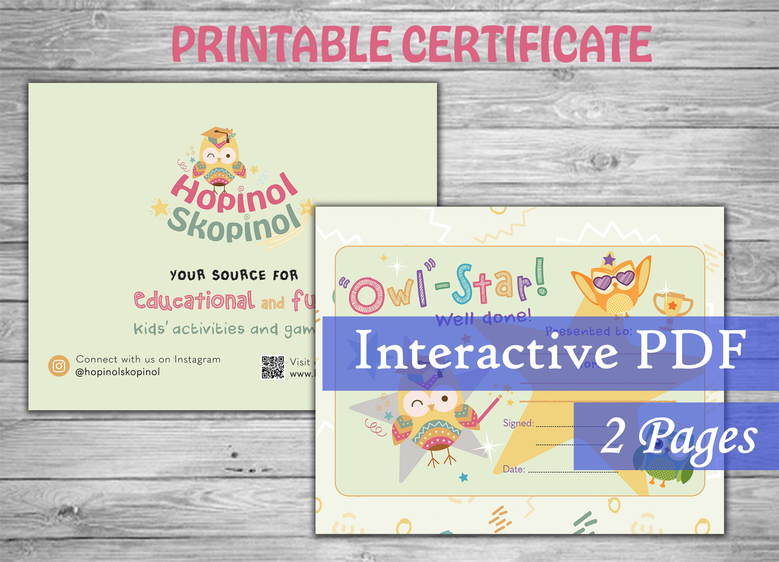 Printable Certificate Owl Star Certificate for Kids, Kids Certificate ...