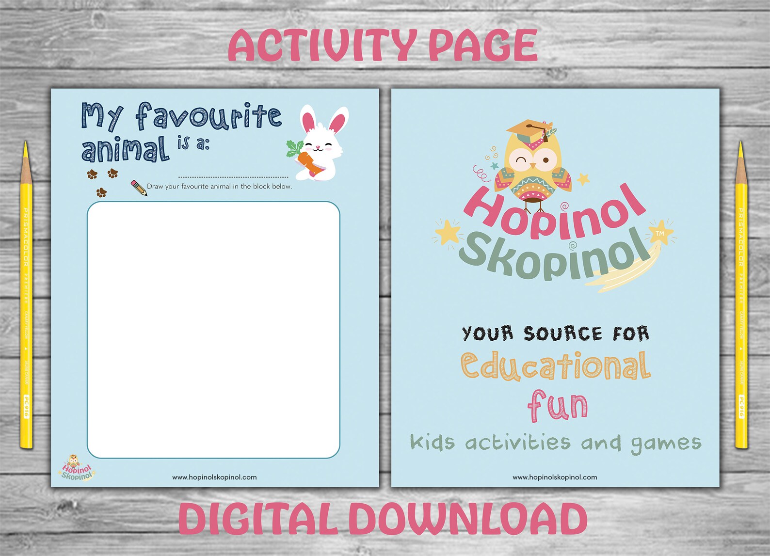 Activity Page Printable My Favorite Animal. Kids Activity - Etsy