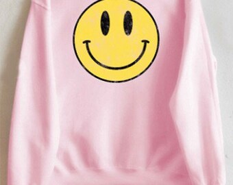 Preppy Smiley Face Hoodie | Etsy