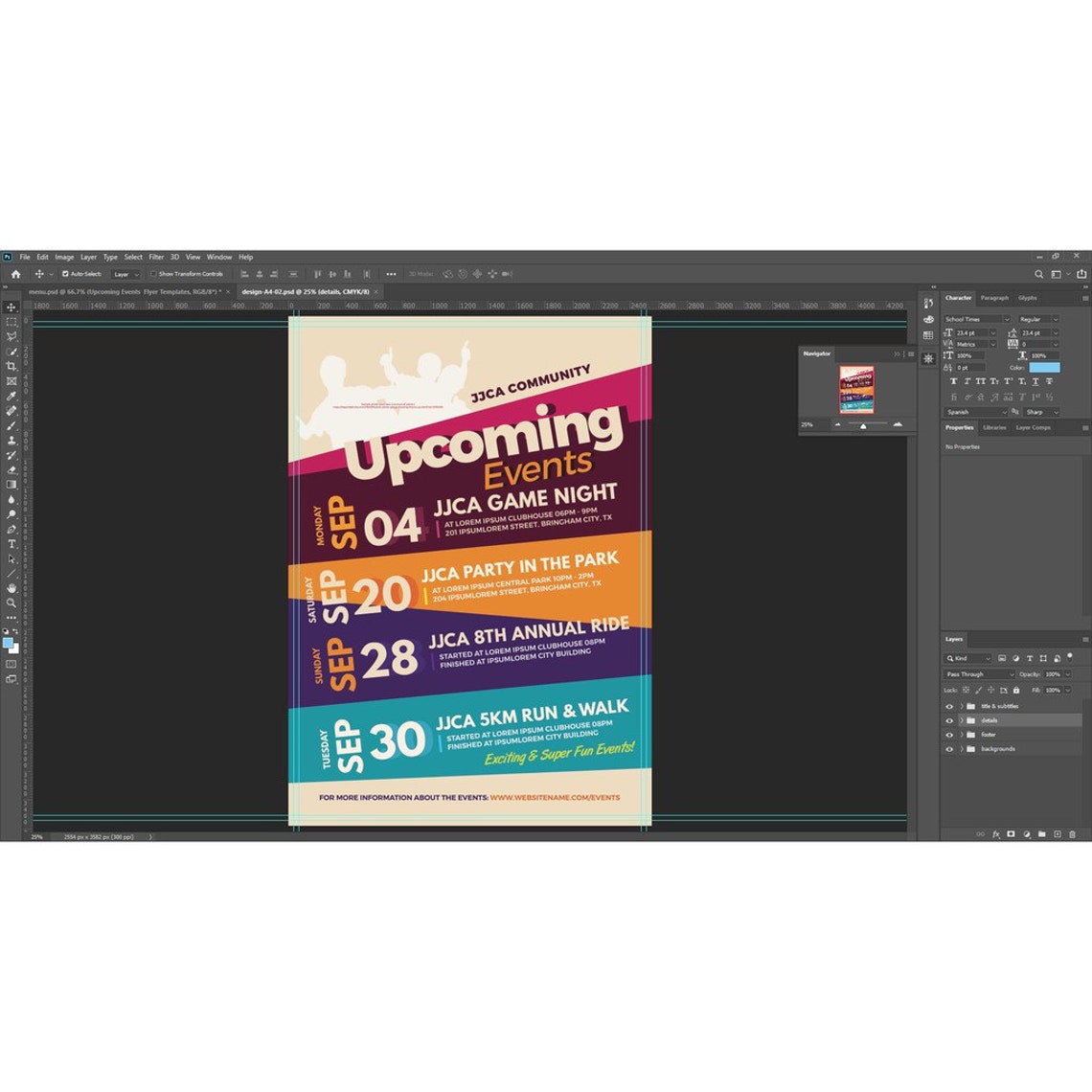 Upcoming Events Flyer Templates 2023: Editable Photoshop (digital ...