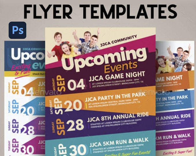 Upcoming Events Flyer Templates 2023: Editable Photoshop (digital ...