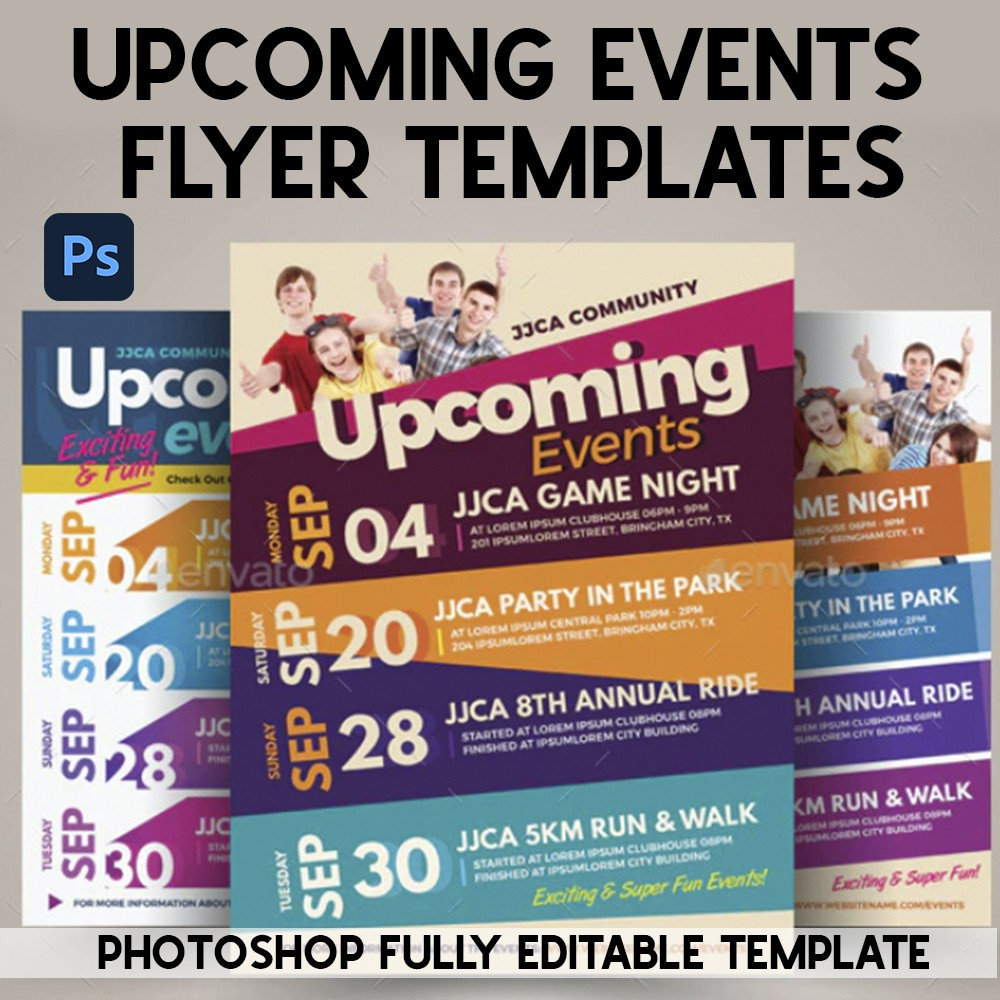 Upcoming Events Flyer Templates 2023: Editable Photoshop (digital ...