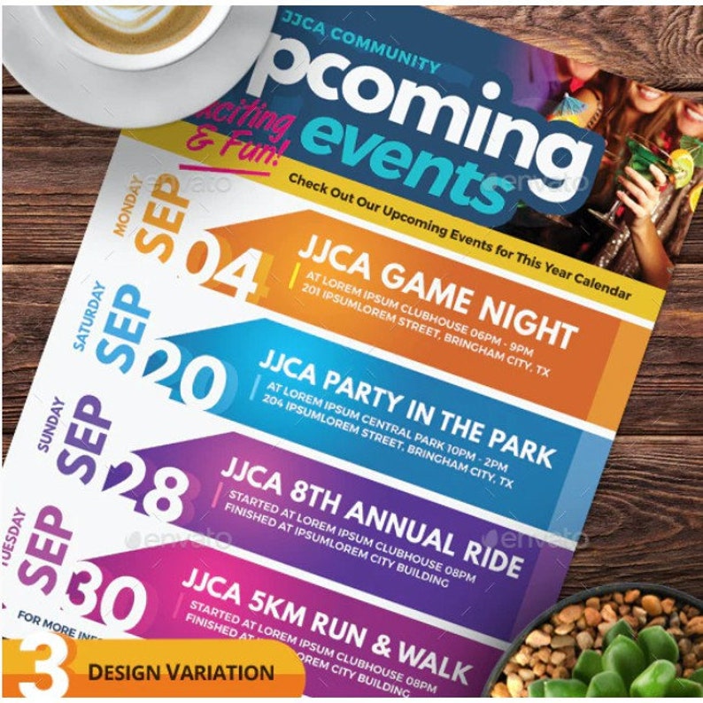 Upcoming Events Flyer Templates 2023: Editable Photoshop (digital ...