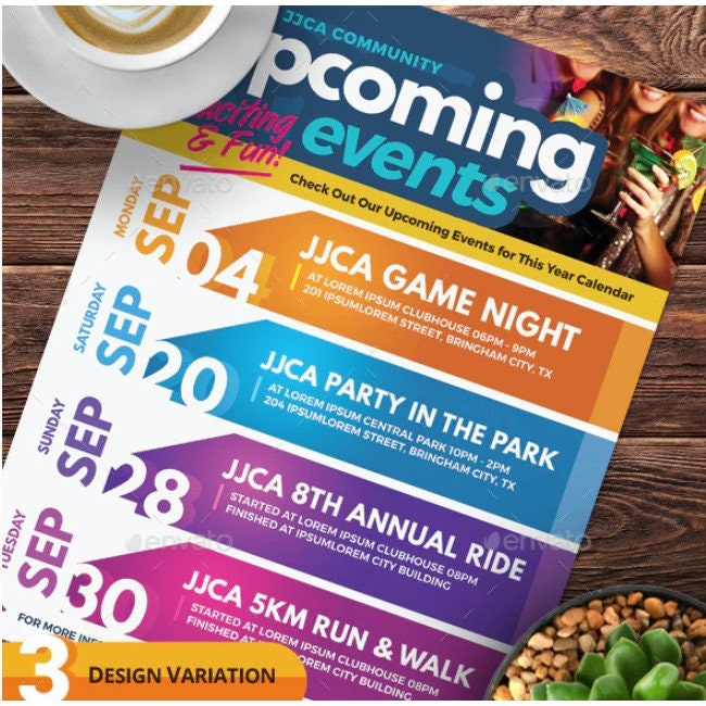 Upcoming Events Flyer Templates 2023: Editable Photoshop (digital ...