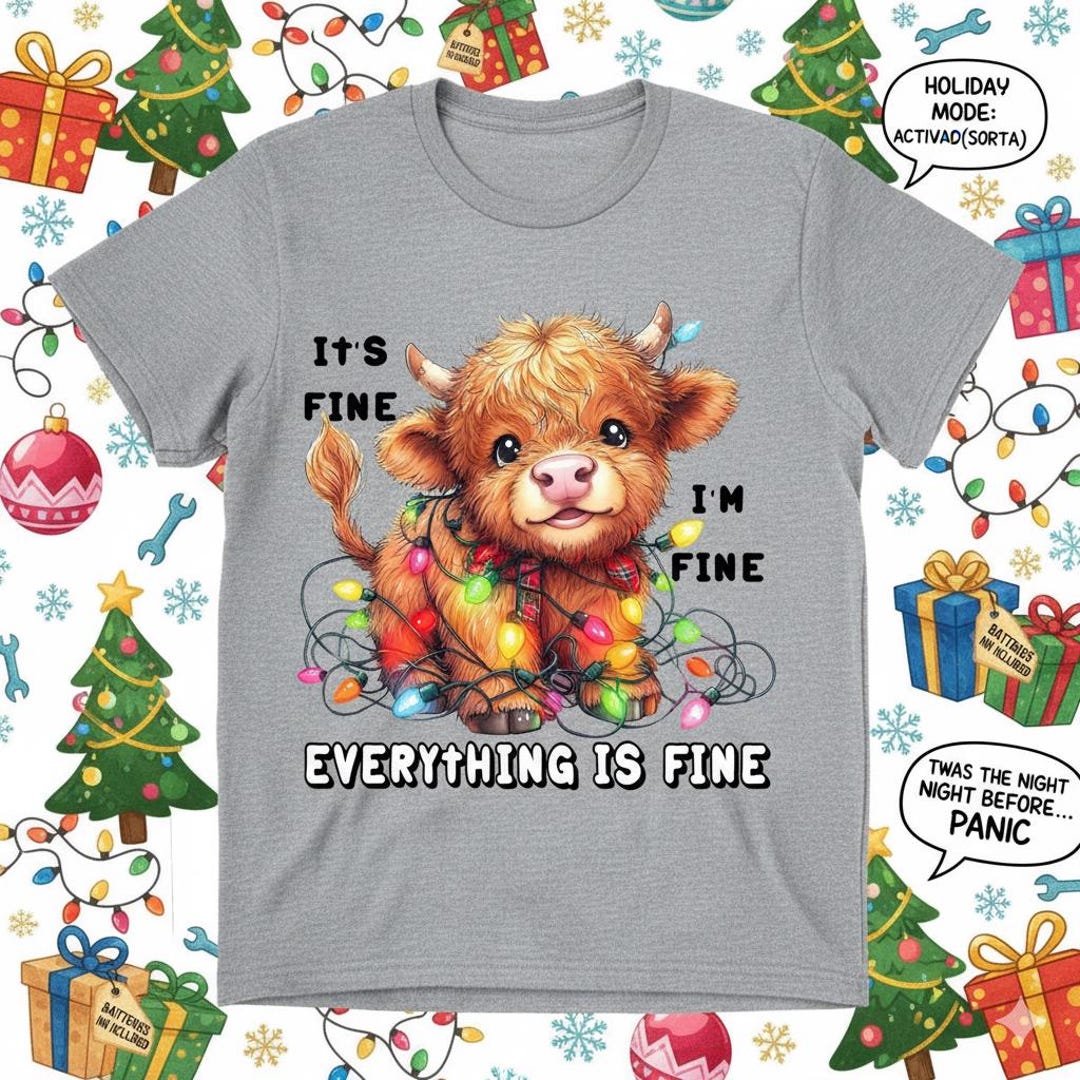 Highland Cow Christmas Digital Download, Funny Christmas Cow ...