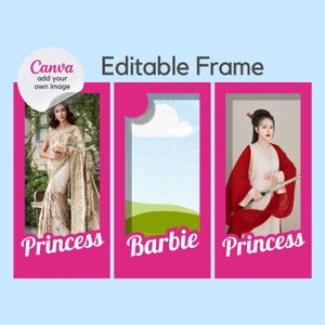 Editable Doll Box, Barbi Photo Frame, Canva PNG Template Bundle - Etsy ...