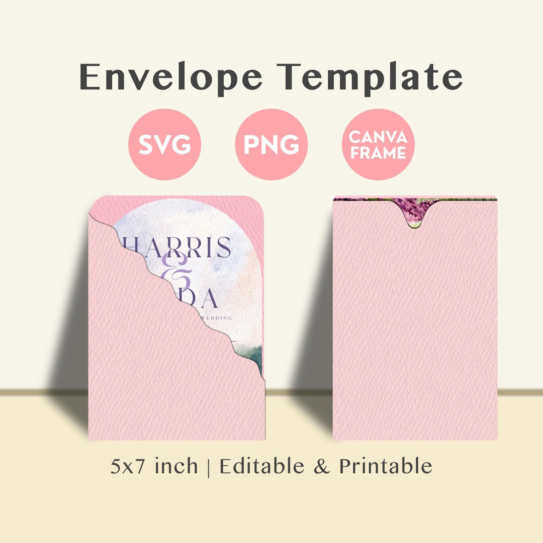 5x7 Envelope Template: A7 Pocket Design, Canva Frame (digital Download ...