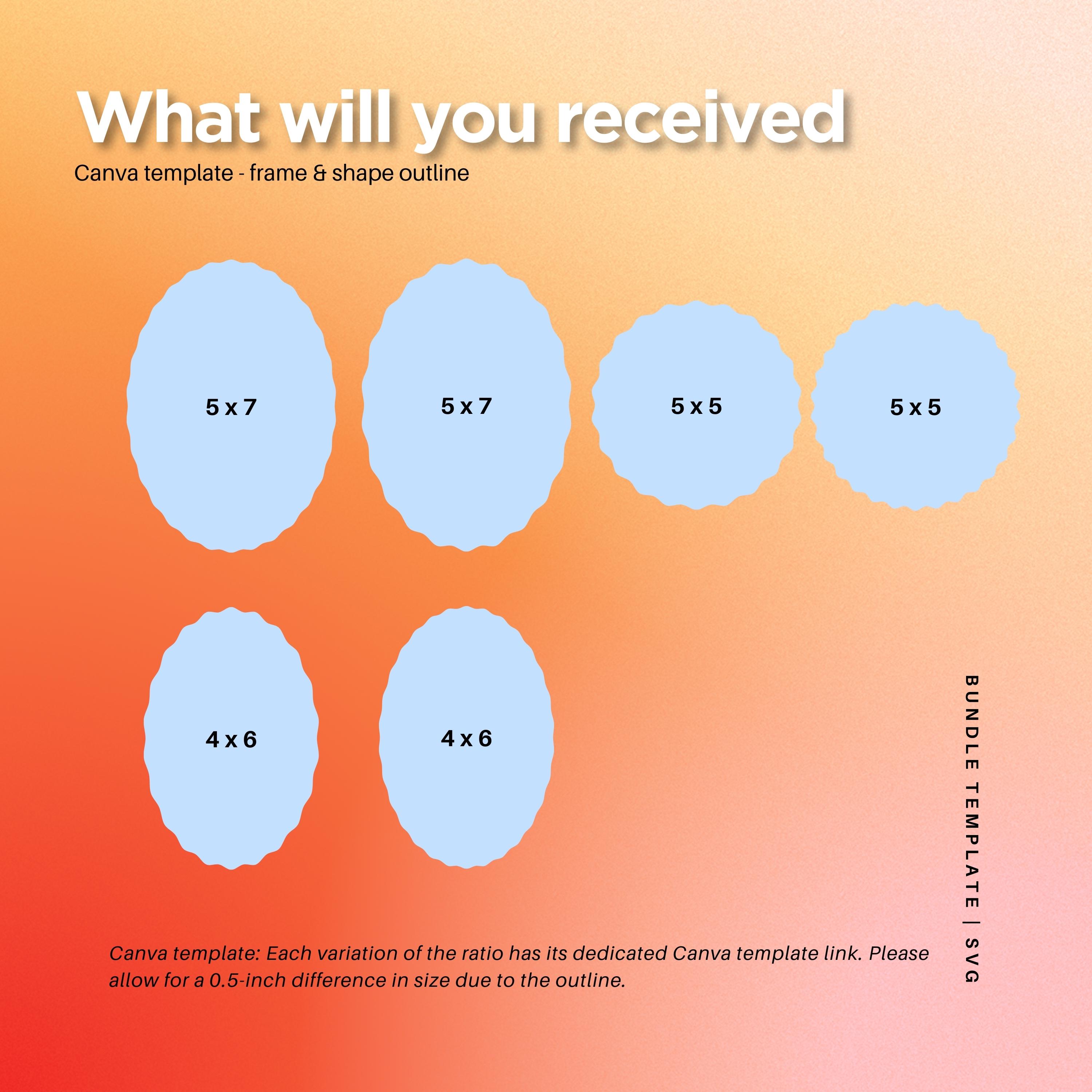 Wavy Oval Canva Frame Template: SVG & PNG Cut Files - Etsy Canada