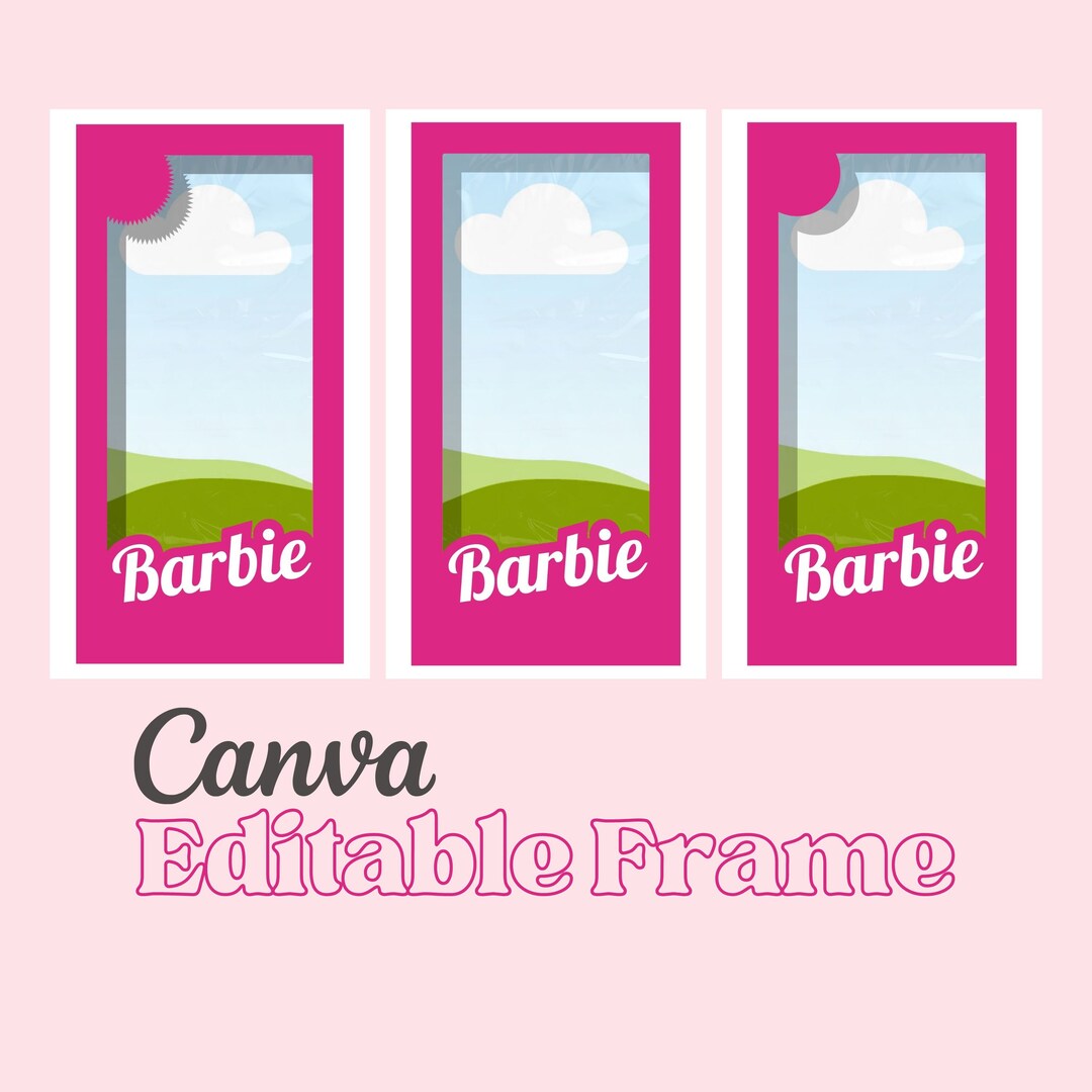 Editable Doll Box Barbie Photo Frame Canva Template Bundle - Etsy