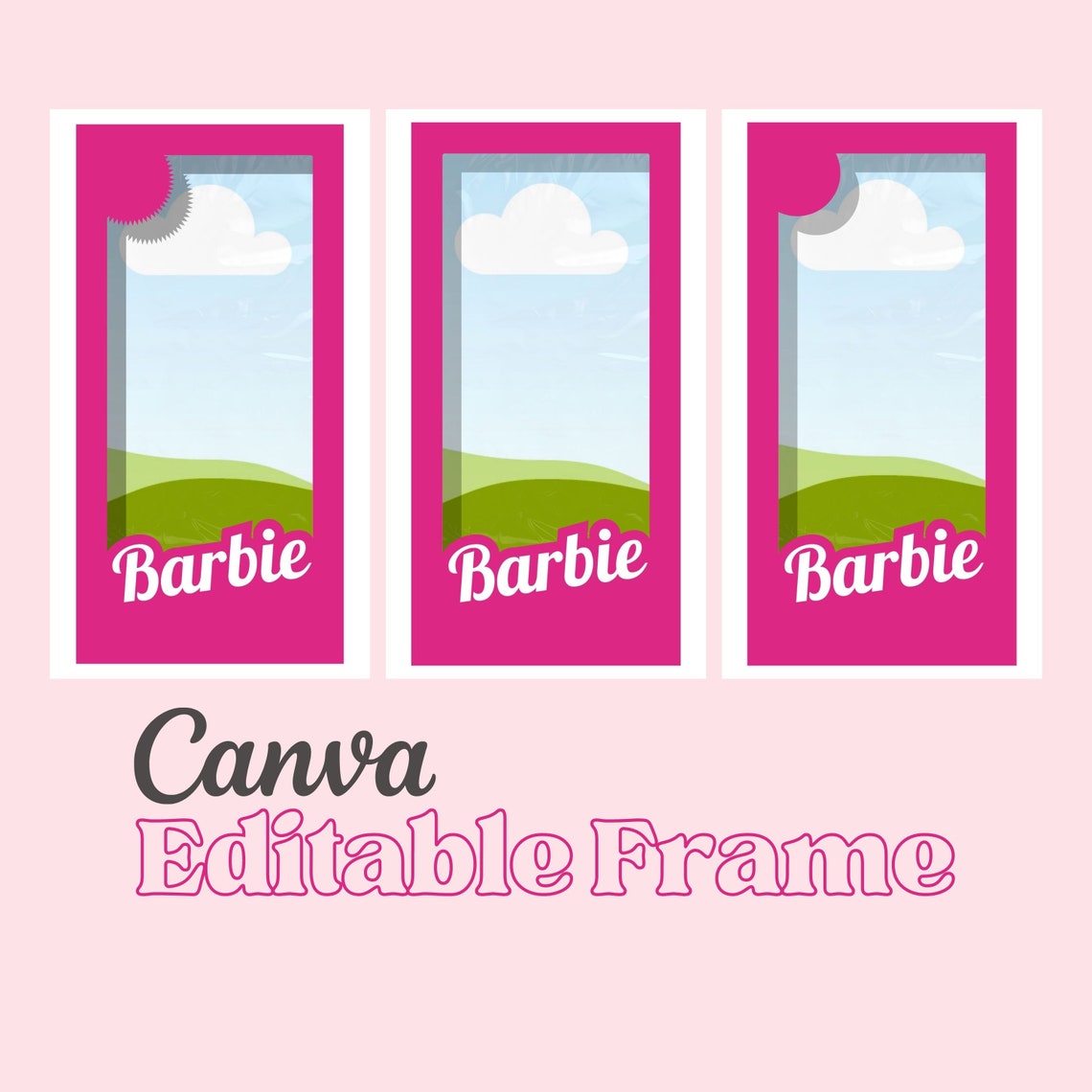 Editable Doll Box Barbie Photo Frame Canva Template Bundle - Etsy