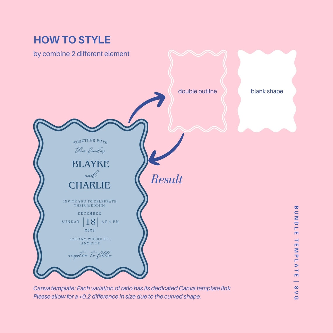 Wavy Scallop Canva Frame Template Bundle: SVG & PNG Files - Etsy
