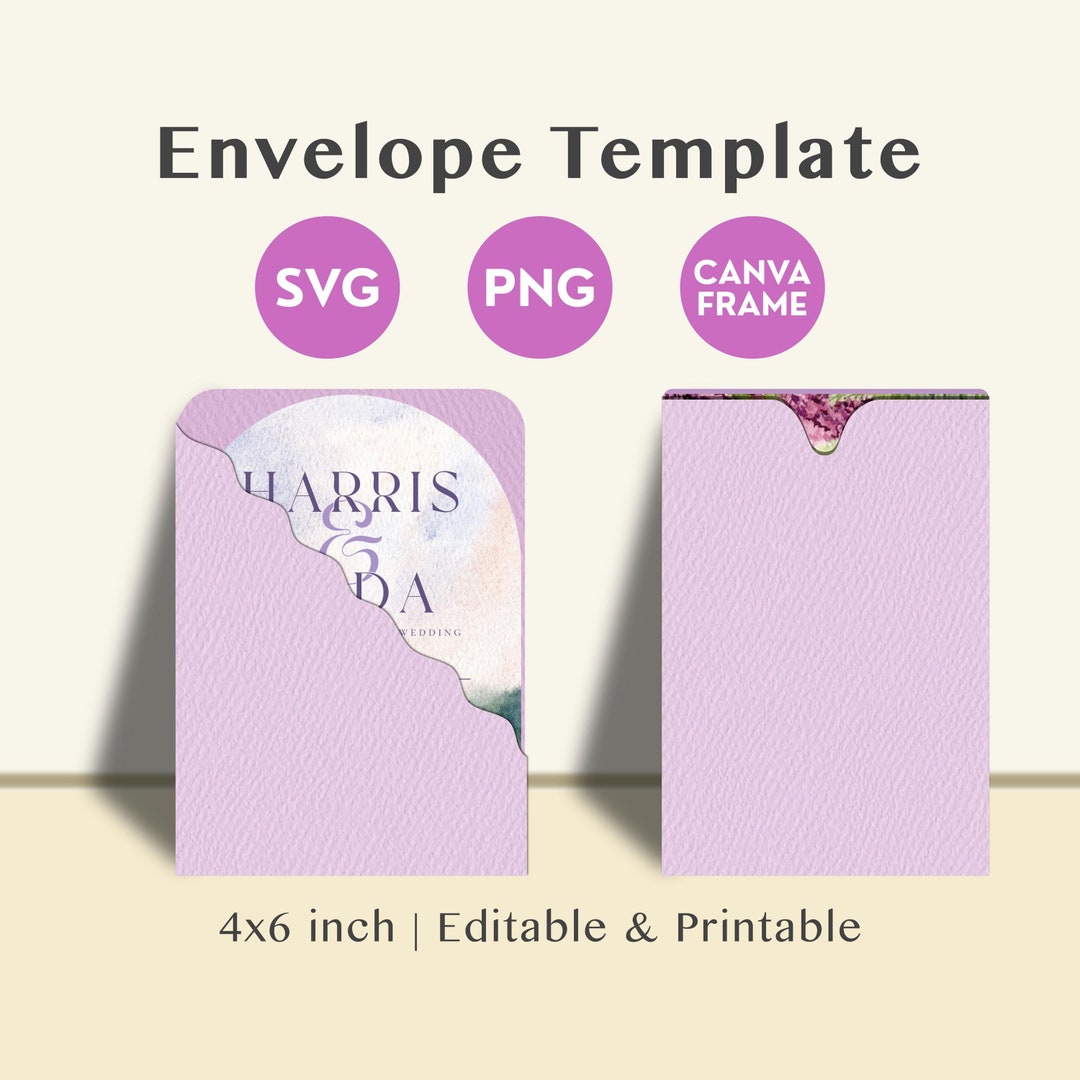 Pocket Slot Envelope 4x6in Template: Canva Frame, SVG, PNG Cut Files ...