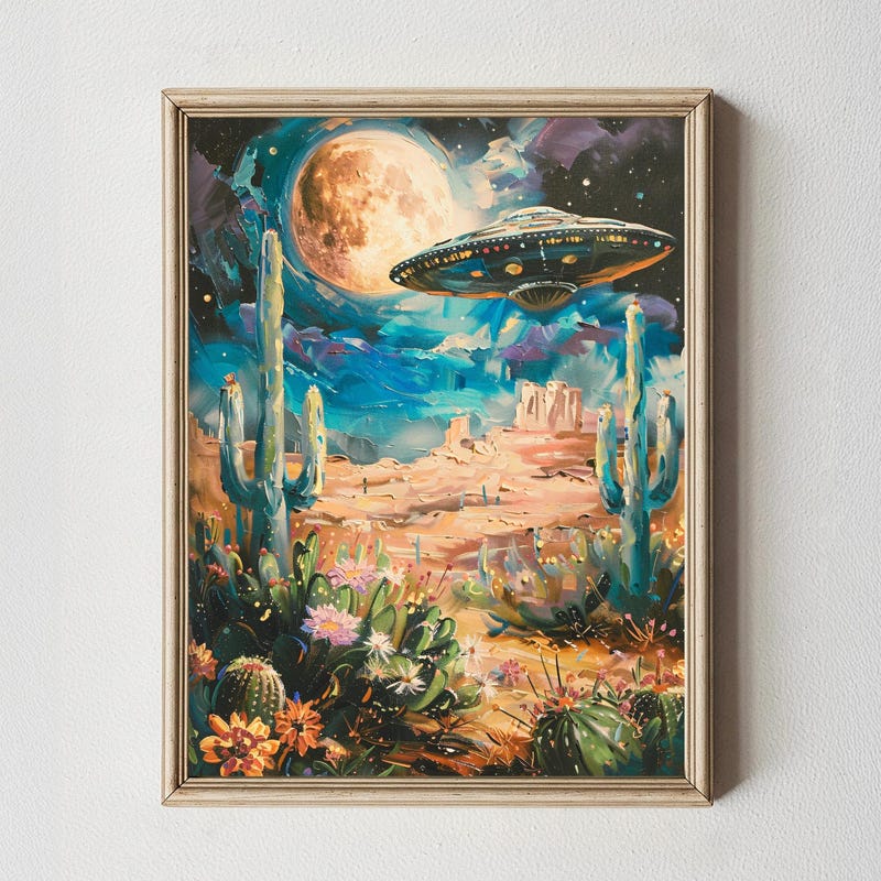 Vintage Desert Alien Art - Etsy UK