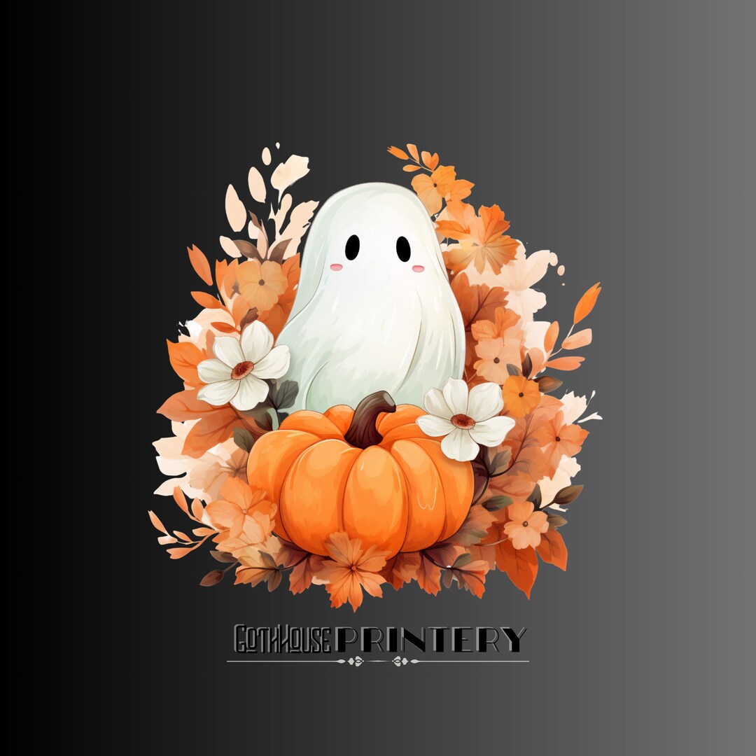 Ghost PNG, Autumn Clipart, Fall Florals, Autumn Sublimation, Pumpkins ...