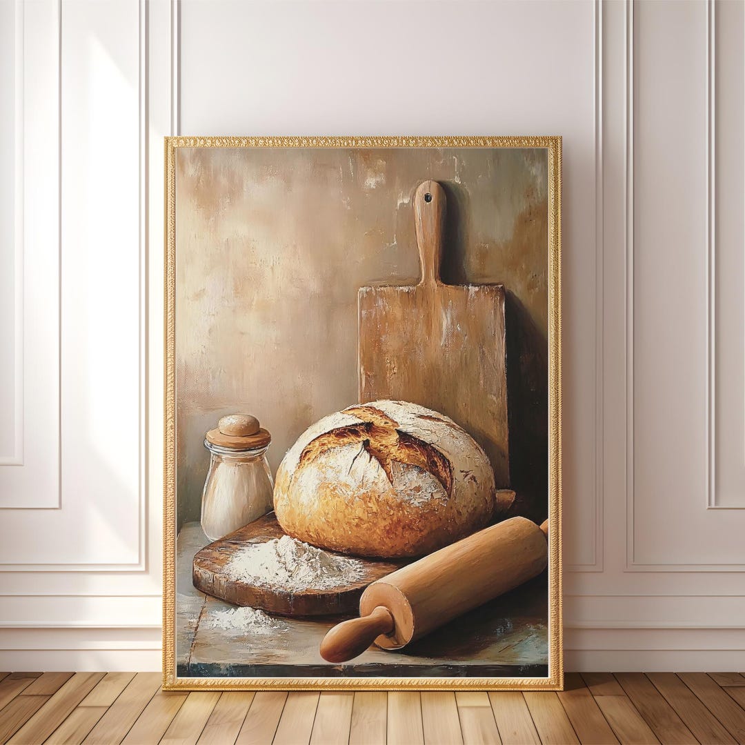 PRINTABLE Rustic Bread Kitchen Wall Art | Vintage Farmhouse Bakery ...