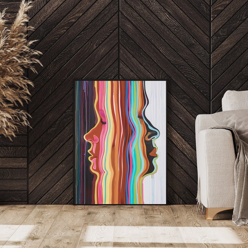 PRINTABLE Surreal Melted Portrait, Maximalist Wall Art, Abstract Woman ...