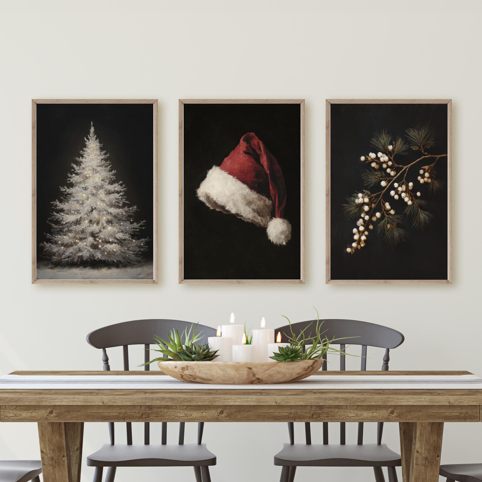 Moody Christmas Gallery Wall Set | 10 Piece Winter Holiday Printable ...