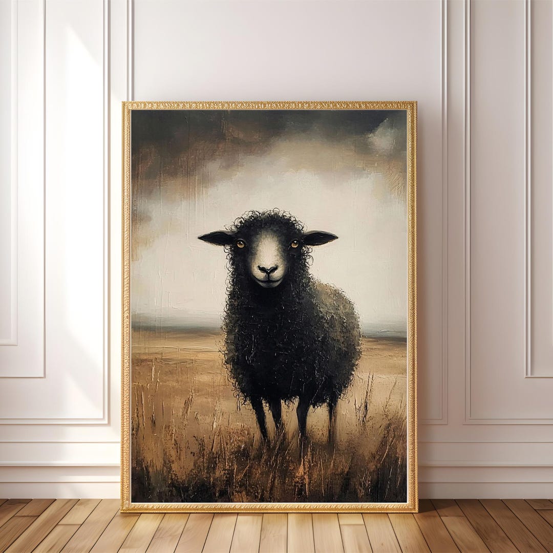 PRINTABLE Black Sheep Art Print | Moody Rustic Farm Animal Decor ...