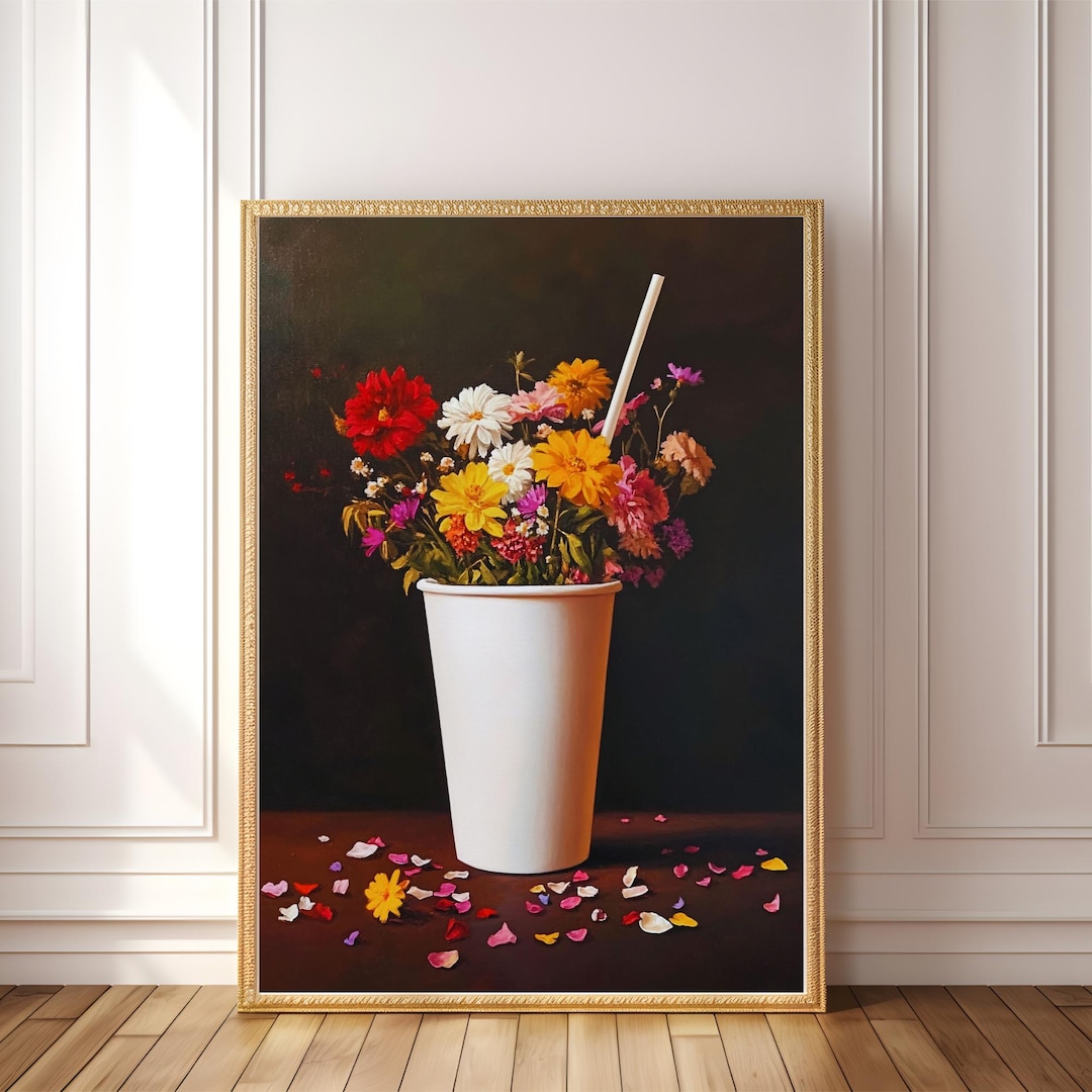 PRINTABLE Fast Food Flower Bouquet Art Print | Quirky Floral Soda Cup ...