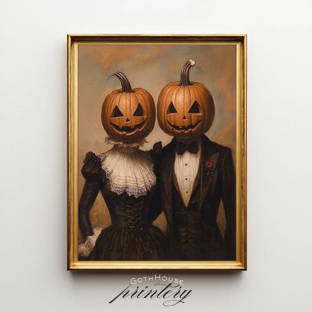 Victorian Pumpkin Head Digital Print | Autumn Farmhouse Printable ...
