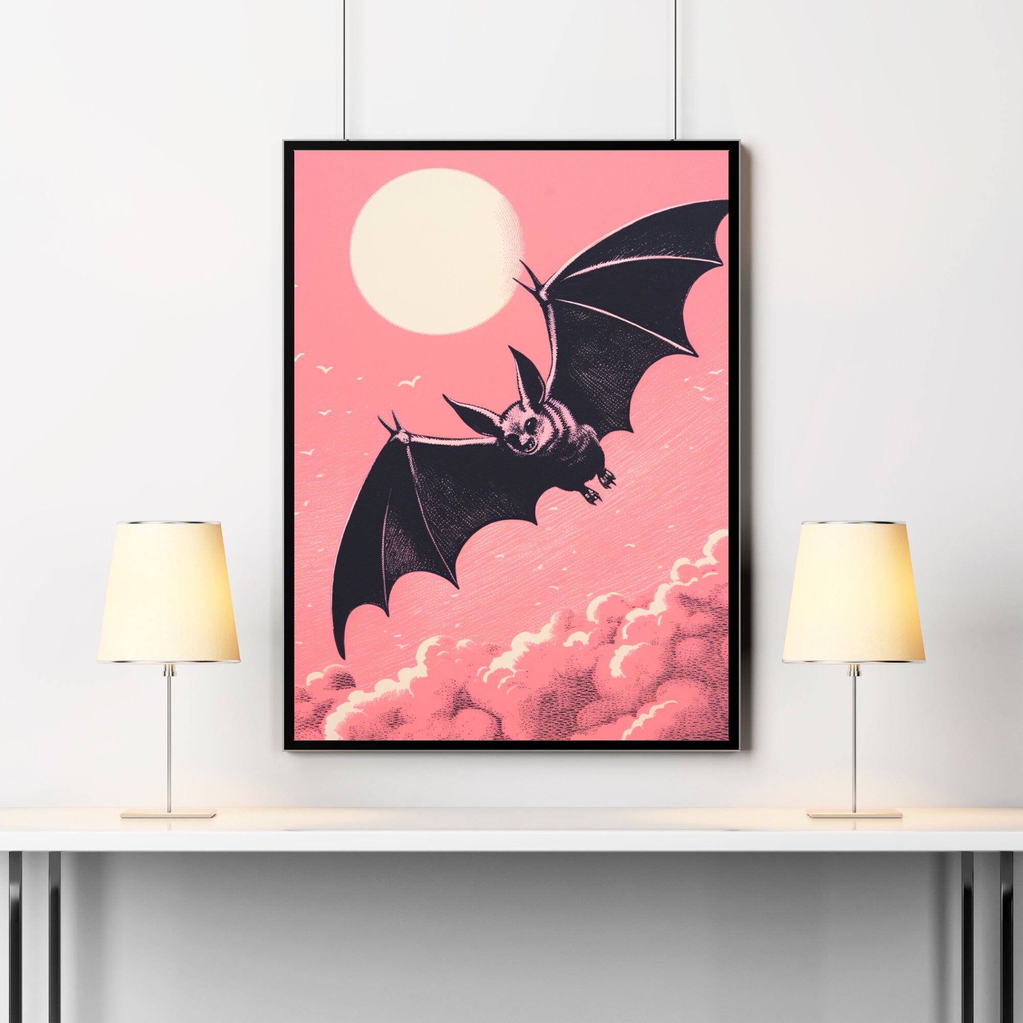 PRINTABLE Whimsigoth Bat Print, Pastel Goth Wall Art, Coquette Room ...