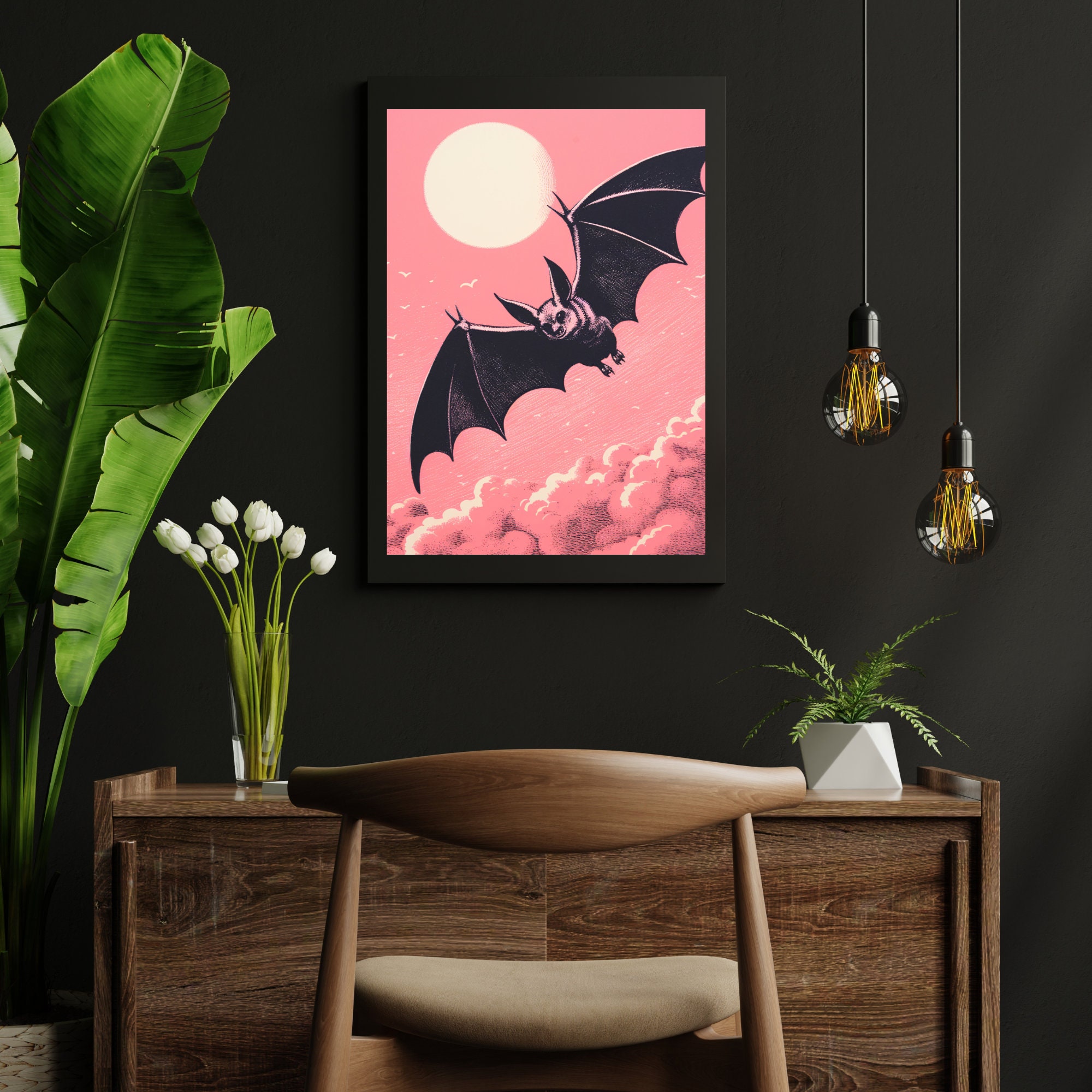 PRINTABLE Whimsigoth Bat Print, Pastel Goth Wall Art, Coquette Room ...
