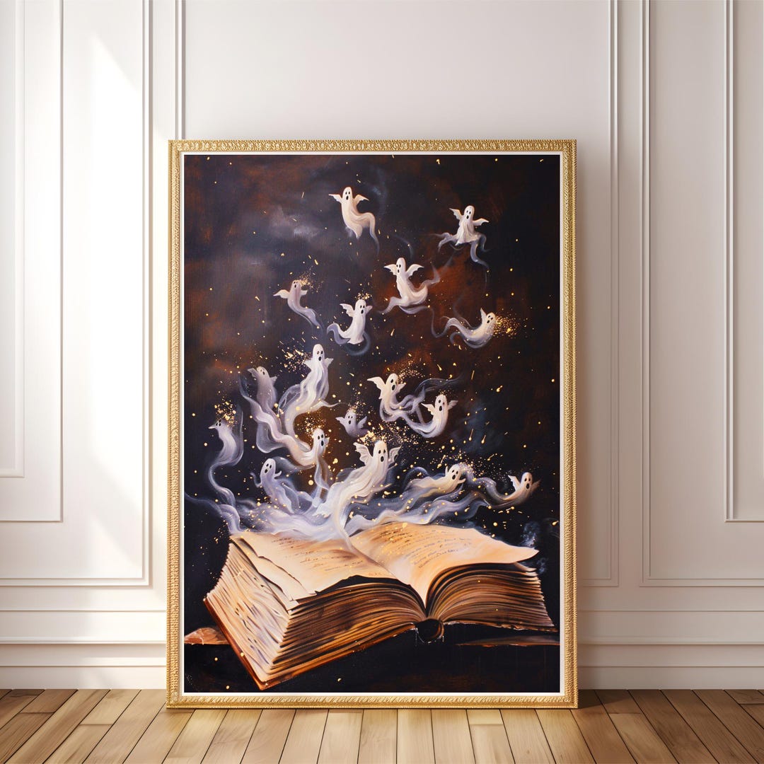 PRINTABLE Ghost Painting, Bookish Decor, Gothic Wall Art, Dark Academia ...