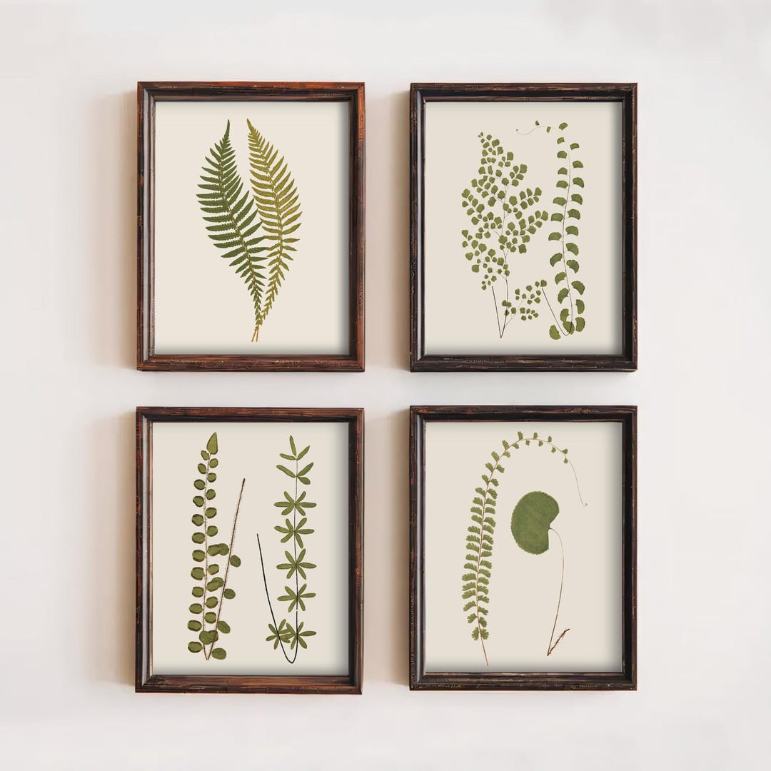 Vintage Botanical Wall Art Printable 4 Piece Plant Farmhouse Gallery ...