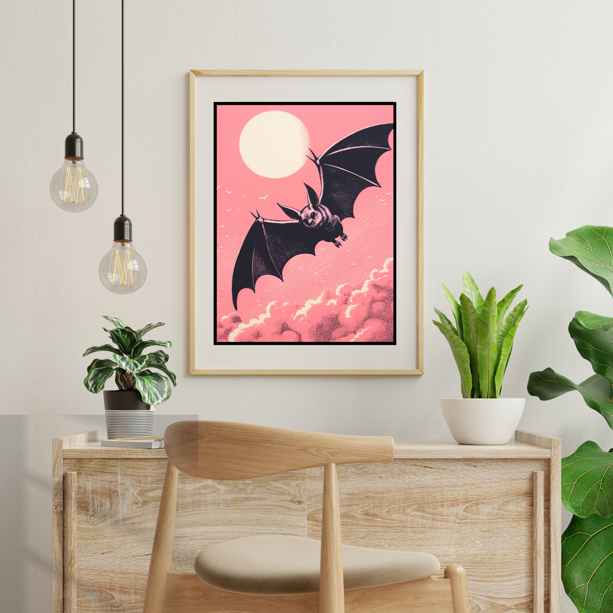 PRINTABLE Whimsigoth Bat Print, Pastel Goth Wall Art, Coquette Room ...