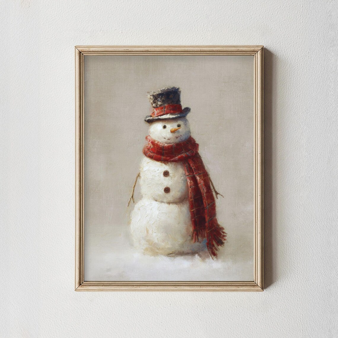 Vintage Snowman Wall Art Printable Rustic Winter Decor | White Holiday ...