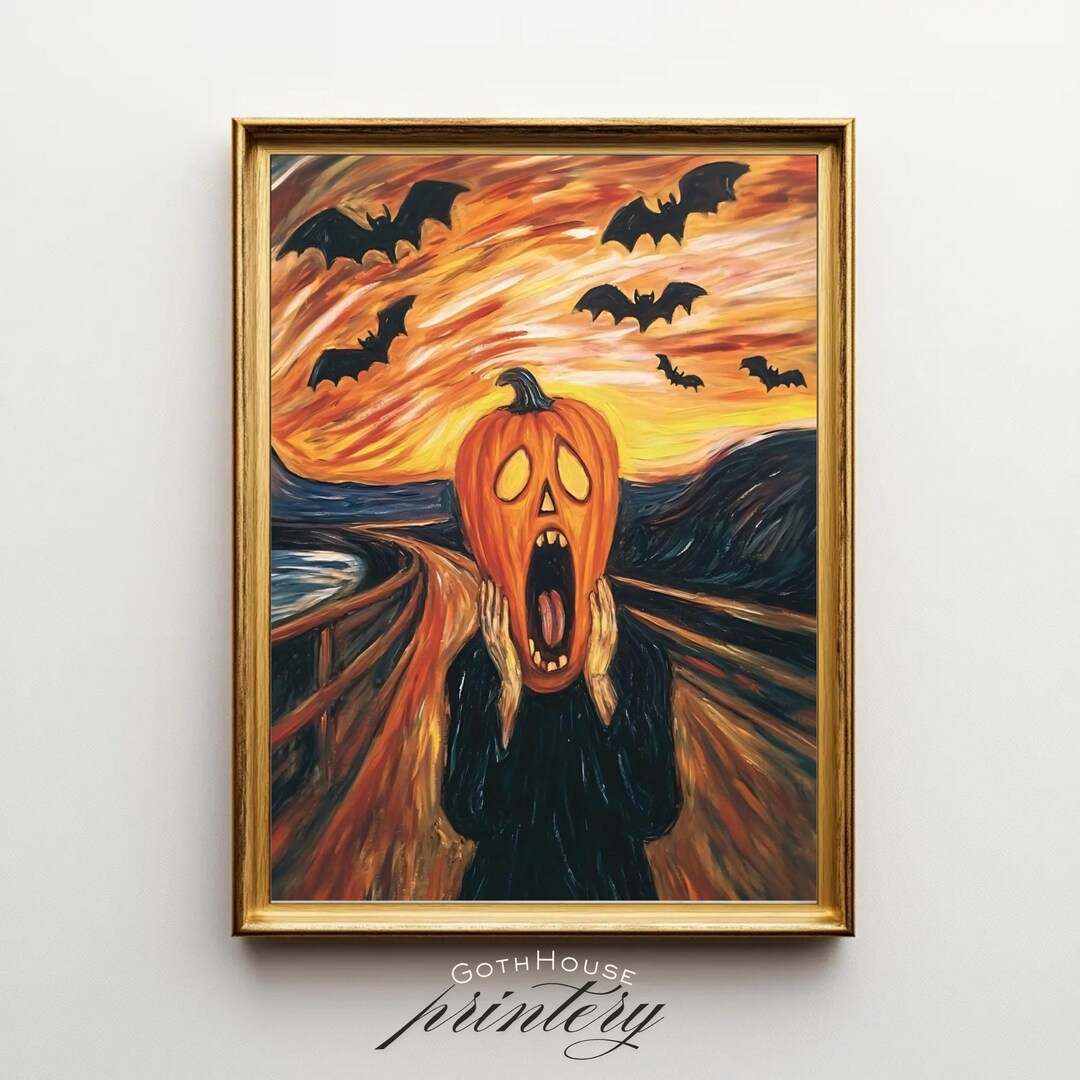 Pumpkin Scream Digital Art | Halloween Wall Art | Spooky Printable for ...