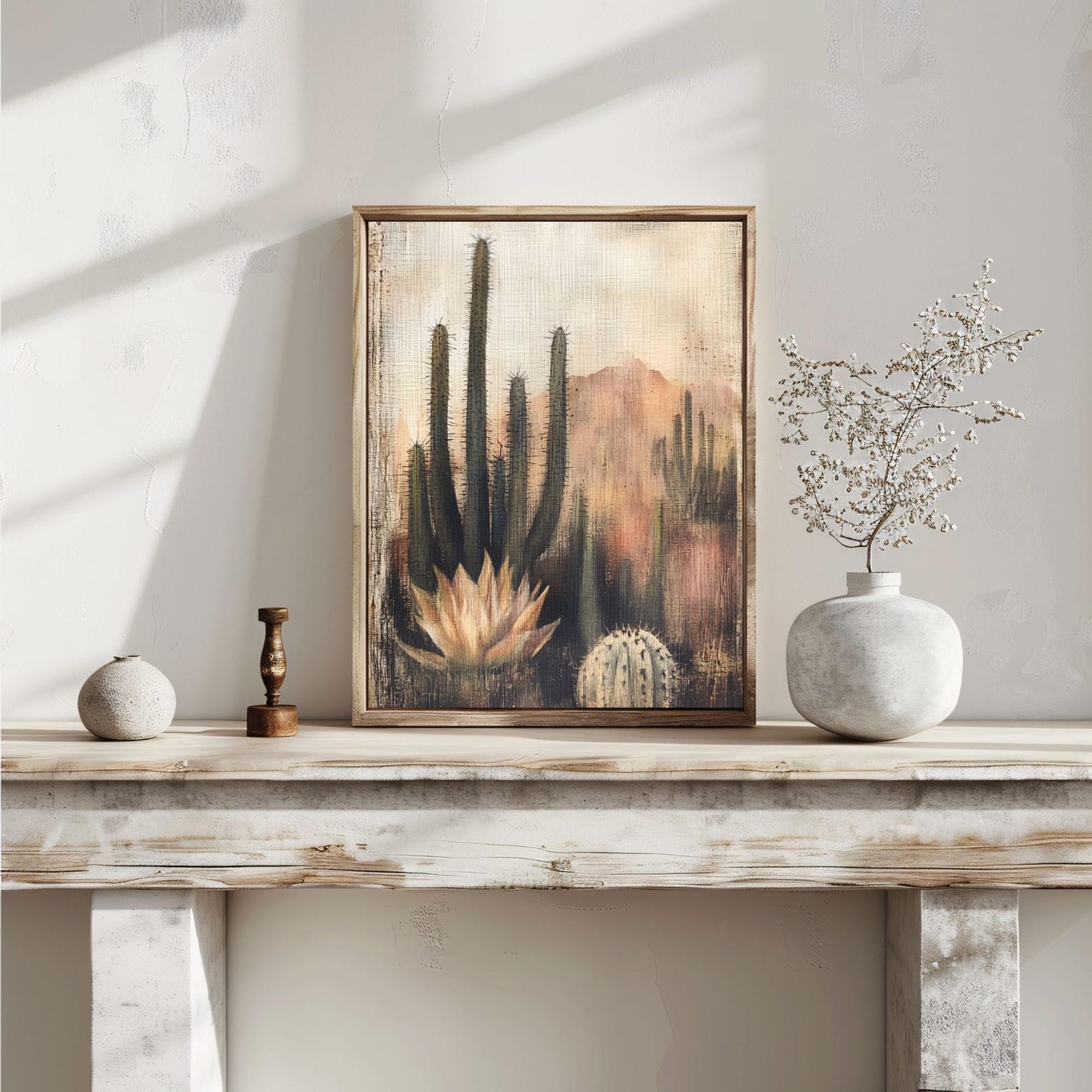 PRINTABLE Desert Cactus Wall Art – Moody Southwest Landscape Print ...