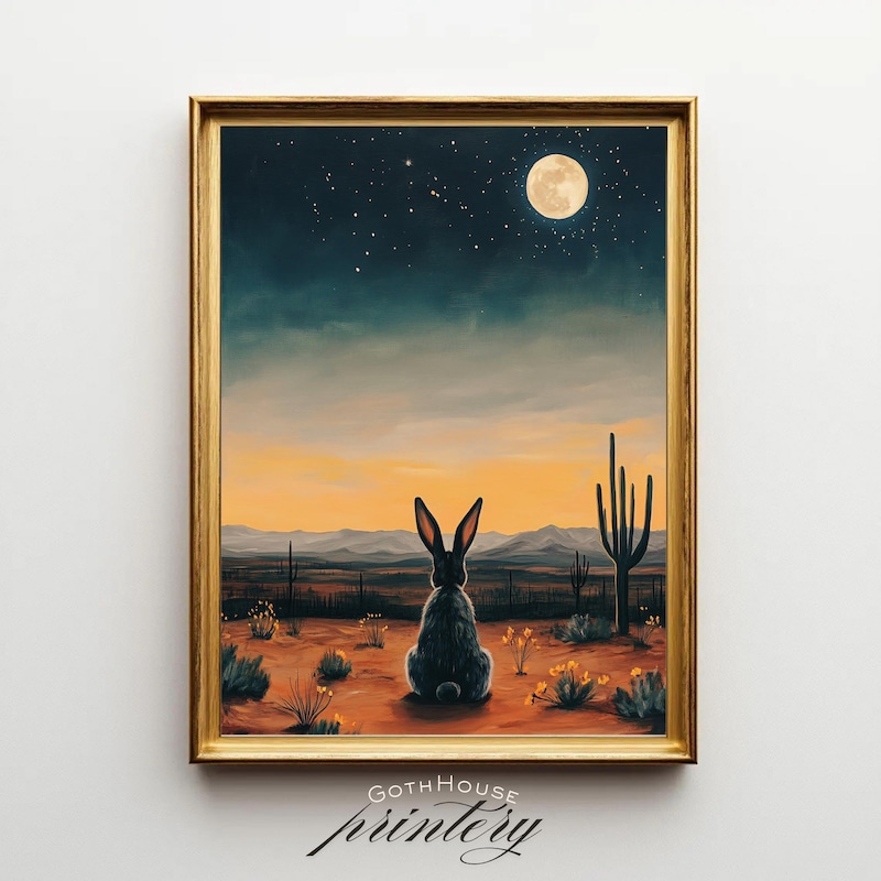 Desert Rabbit Painting - Etsy