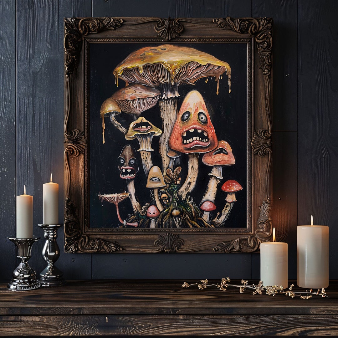 PRINTABLE Goblincore Print, Fungi Art, Creepy Art, Fairy Grunge ...