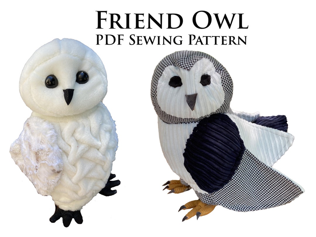 Friend Owl PDF Plushie Sewing Pattern for Home Printers and Projectors ...
