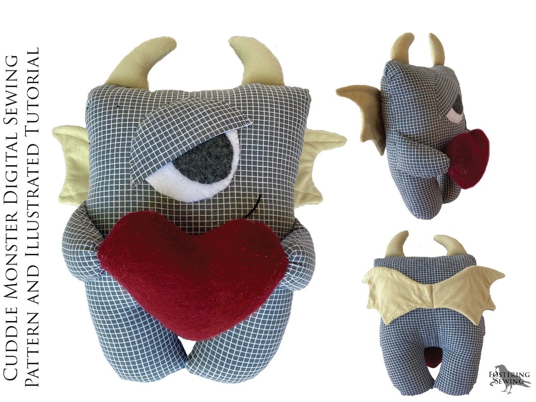 Cuddle Monster Digital PDF Plushie Sewing Pattern/ Keepsake Memory ...