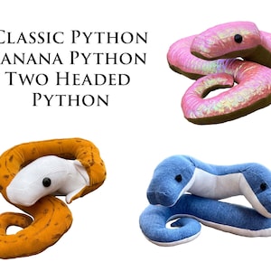 Danger Noodle Plushie PDF Sewing Pattern/ Cobra, Python, Two Head Snake ...