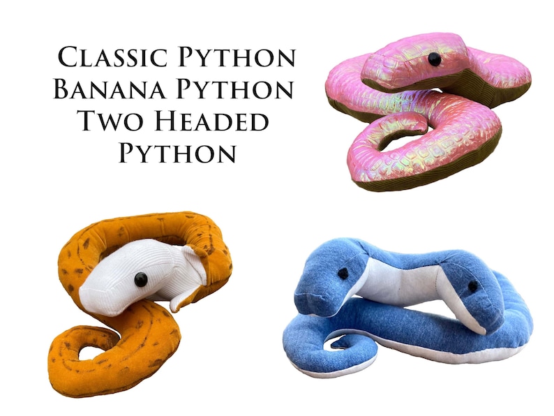 Danger Noodle Plushie PDF Sewing Pattern/ Cobra Python Two - Etsy