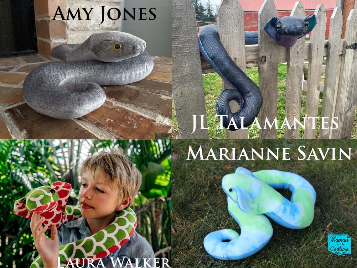 Danger Noodle Plushie PDF Sewing Pattern/ Cobra Python Two | Etsy UK