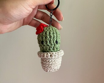 Crochet Cactus Keychain - Etsy