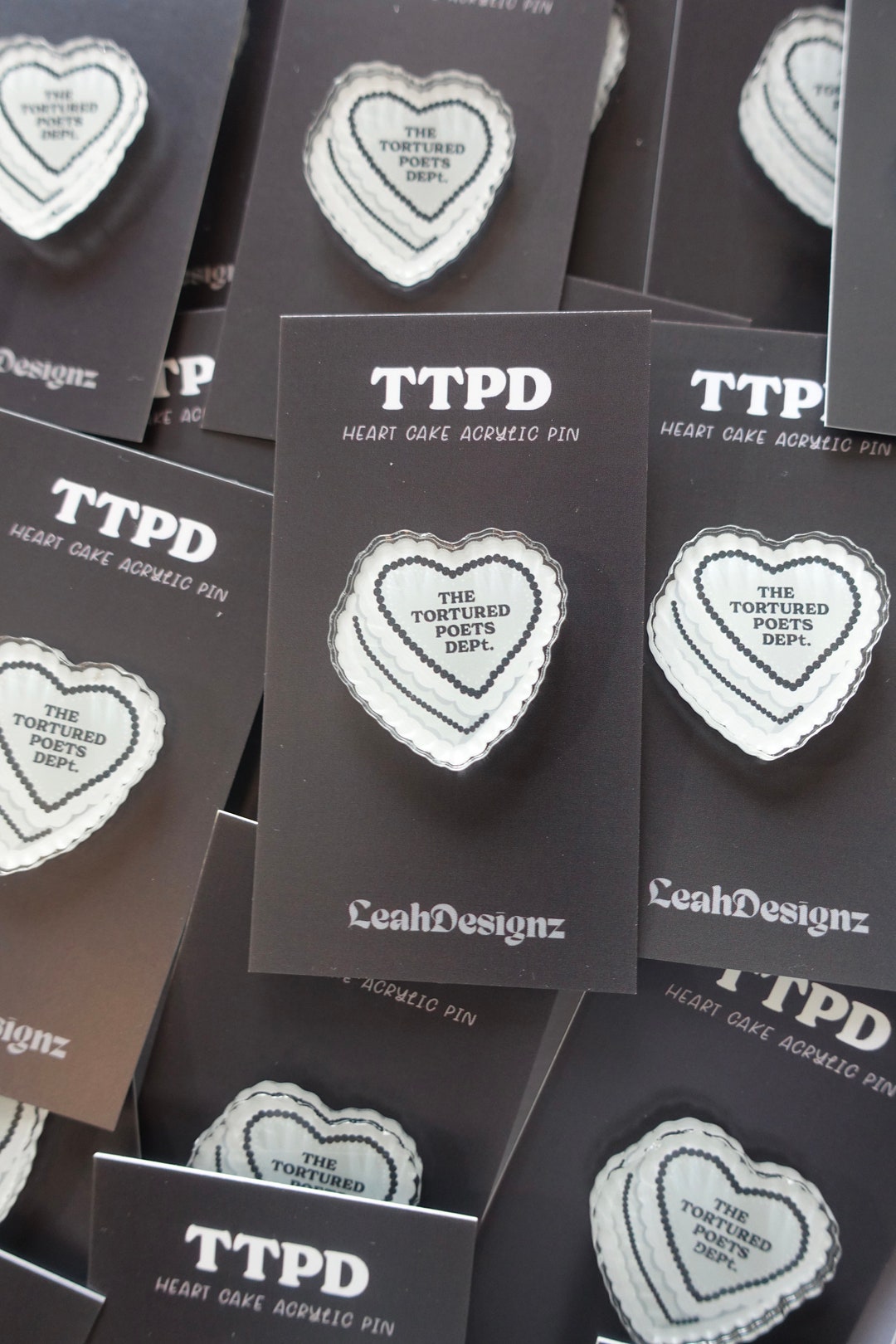 TTPD Acrylic Heart Cake Pin - Etsy