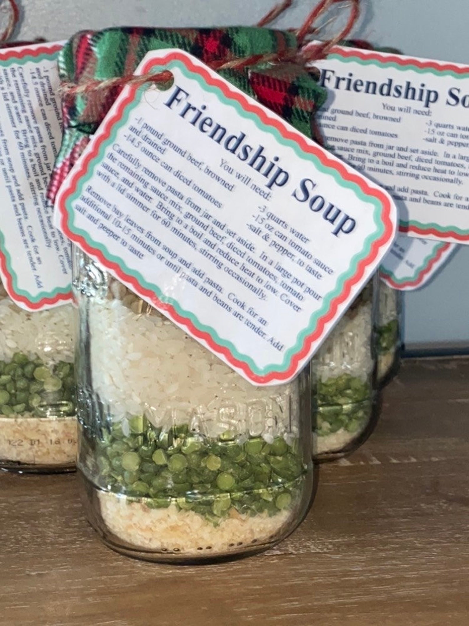 Friendship Soup in a Glass PINT Jar, Christmas Gift, Quick Easy Family ...