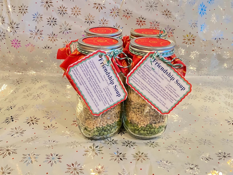 Friendship Soup in a Glass Jar, Christmas Gift, Quick Easy Family Meal ...
