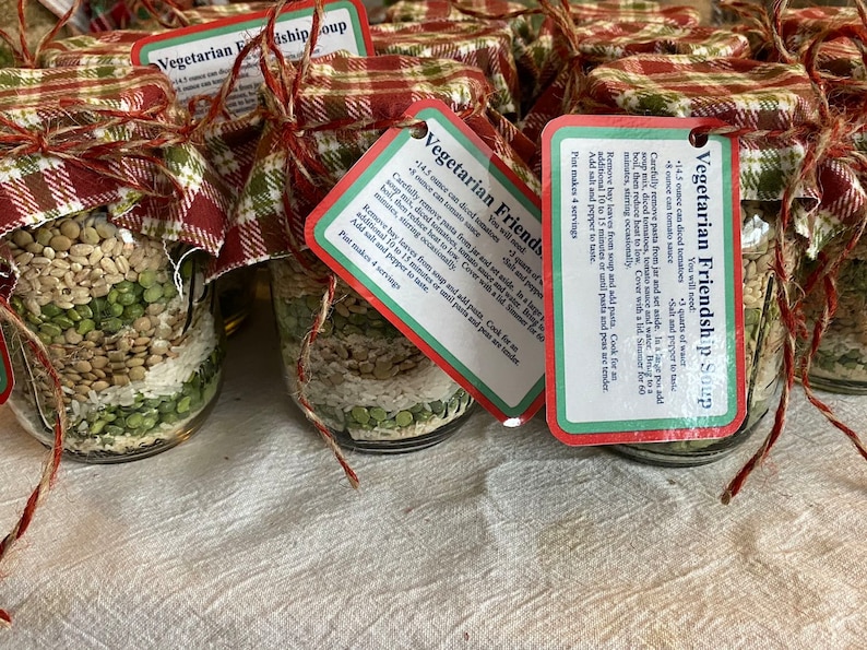 Friendship Soup in a Glass PINT Jar, Christmas Gift, Quick Easy Family ...