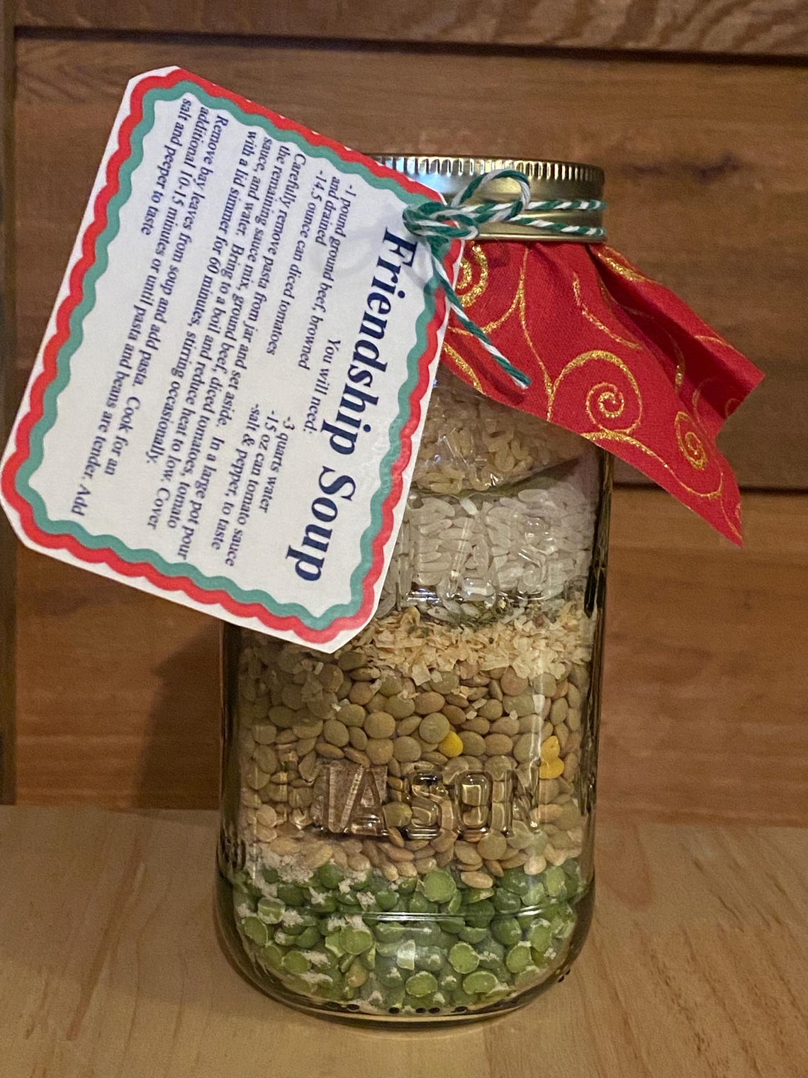 Friendship Soup in a Glass Jar, Christmas Gift, Quick Easy Family Meal ...