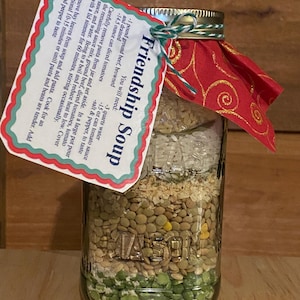 Friendship Soup in a Glass Jar, Christmas Gift, Quick Easy Family Meal ...